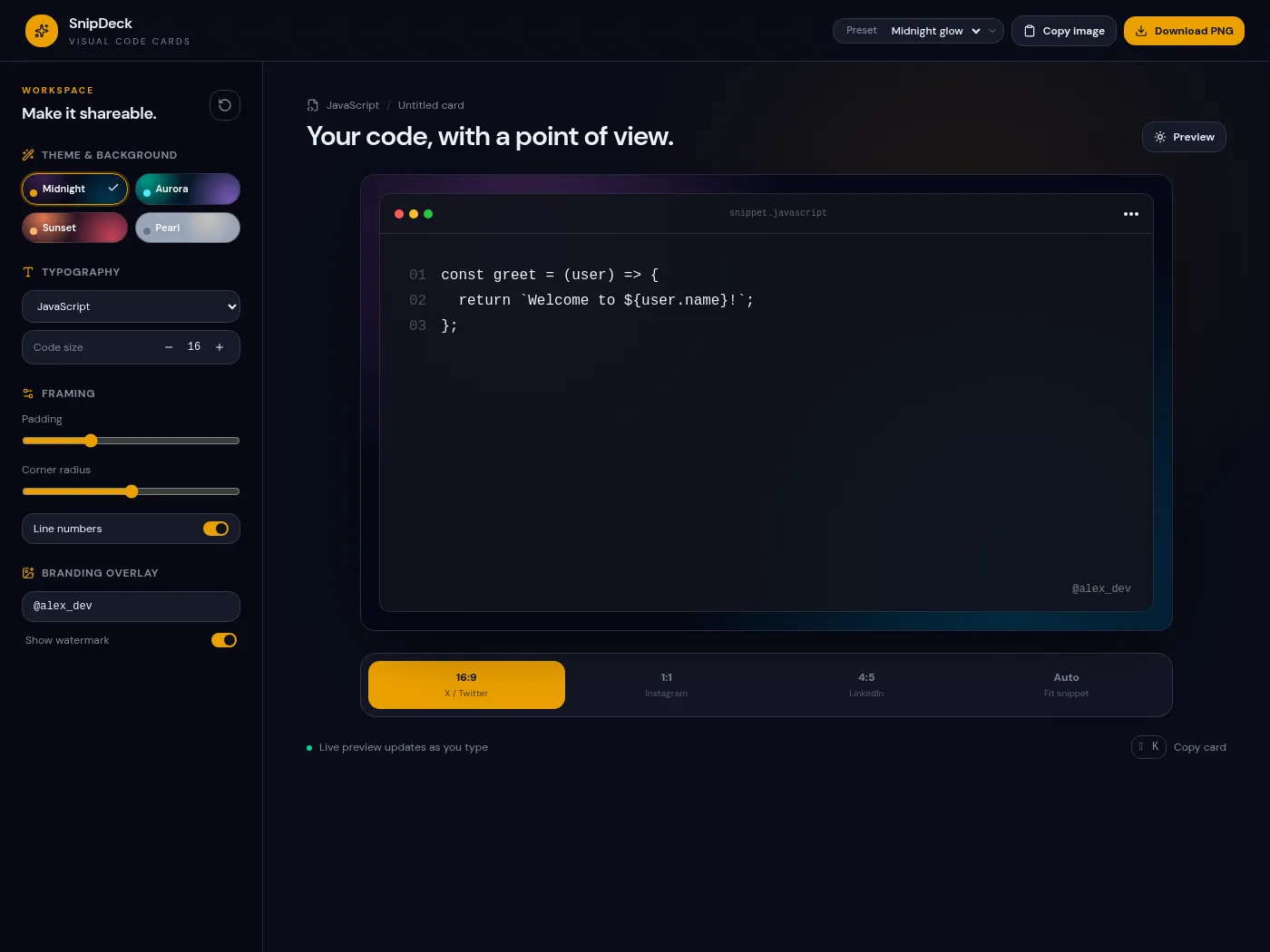 SnipDeck Visual Code Cards