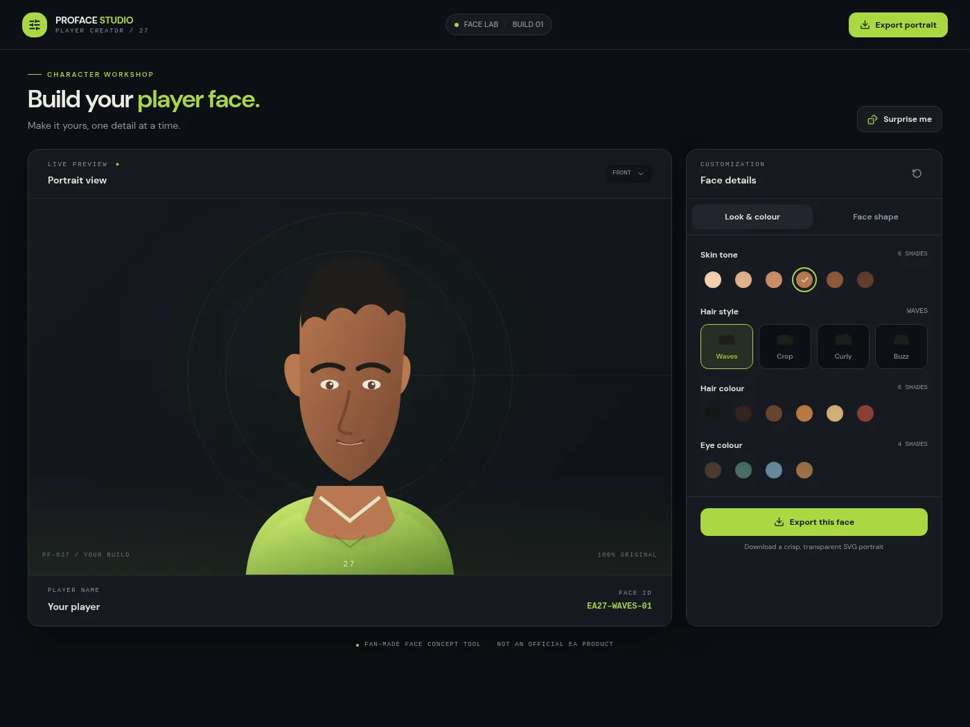 Face Creator EA FC 27