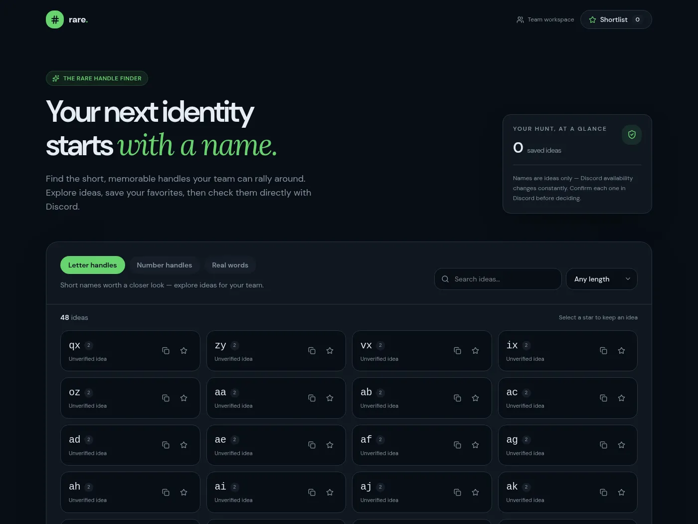 Rare Discord Handle Checker