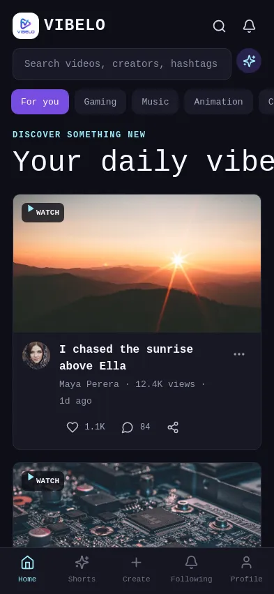 VIBELO Video Social App