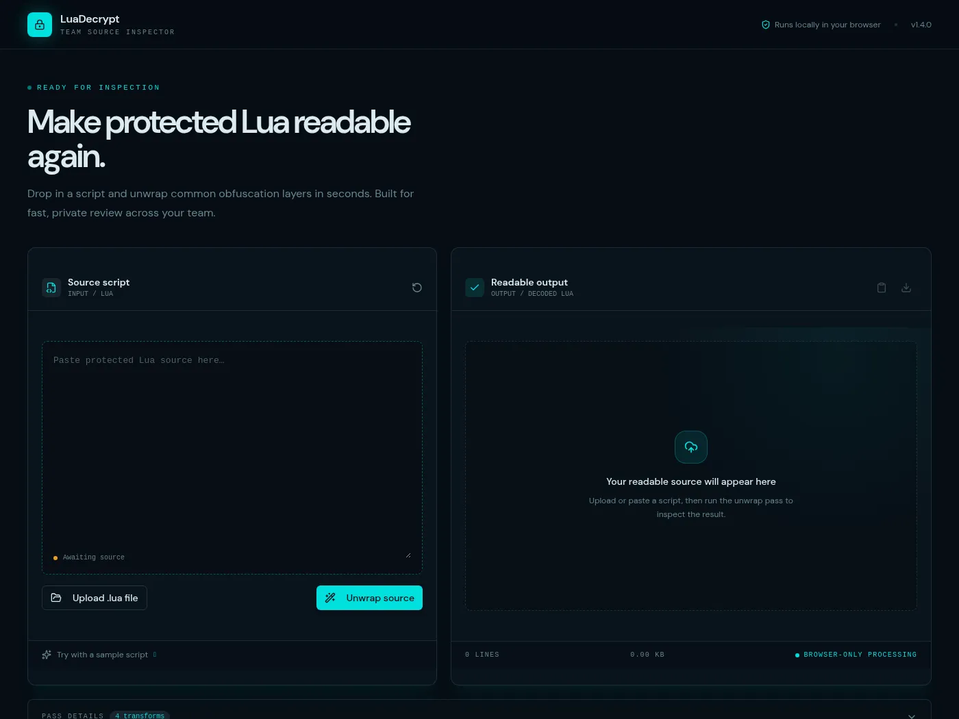 LuaDecrypt Web Tool