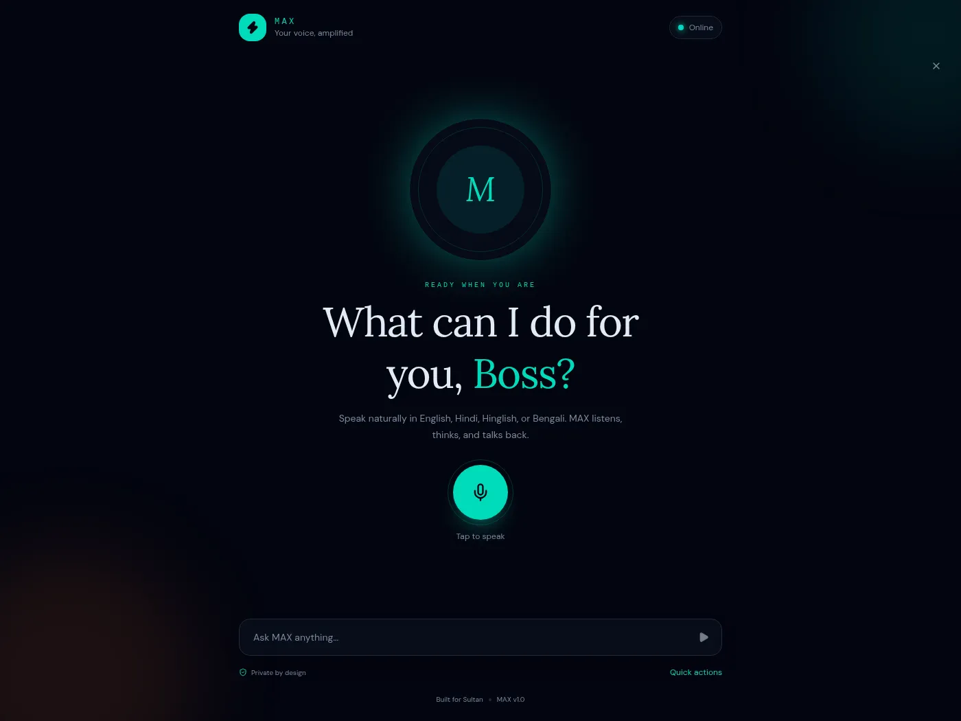 MAX Voice AI Assistant