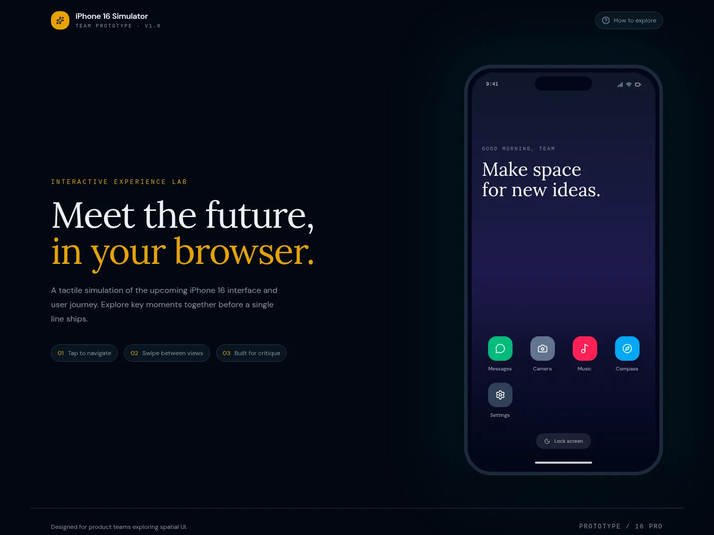 iPhone 16 UI Simulator