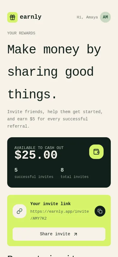 Invite & Earn App