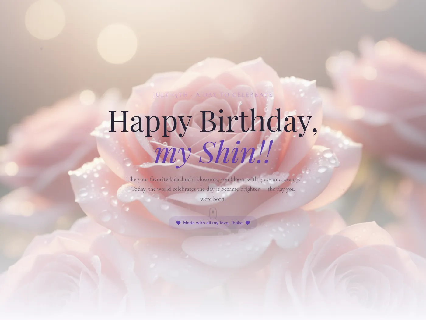 Shineth Birthday Website