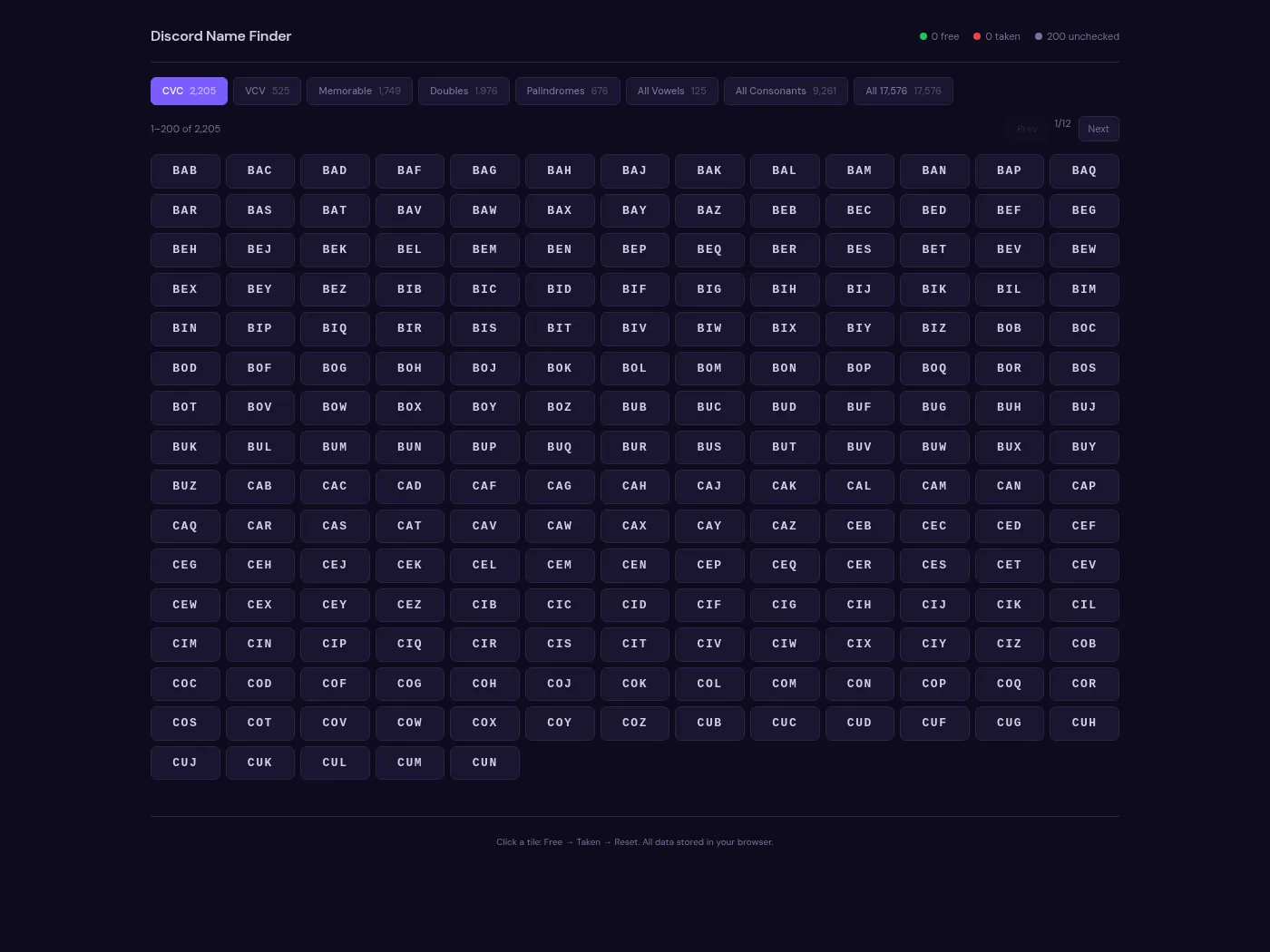 Discord Name Finder