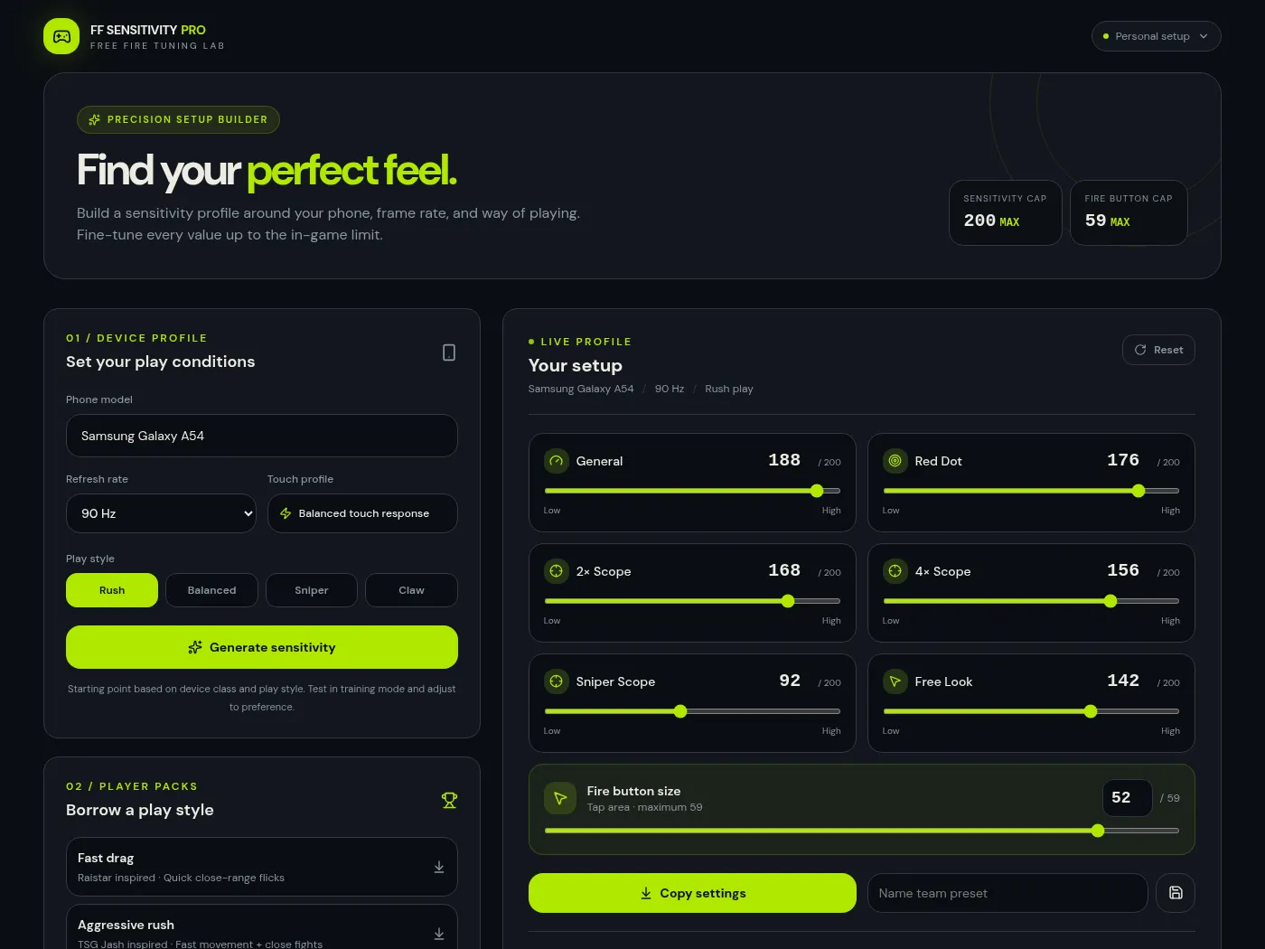 FF Sensitivity Pro