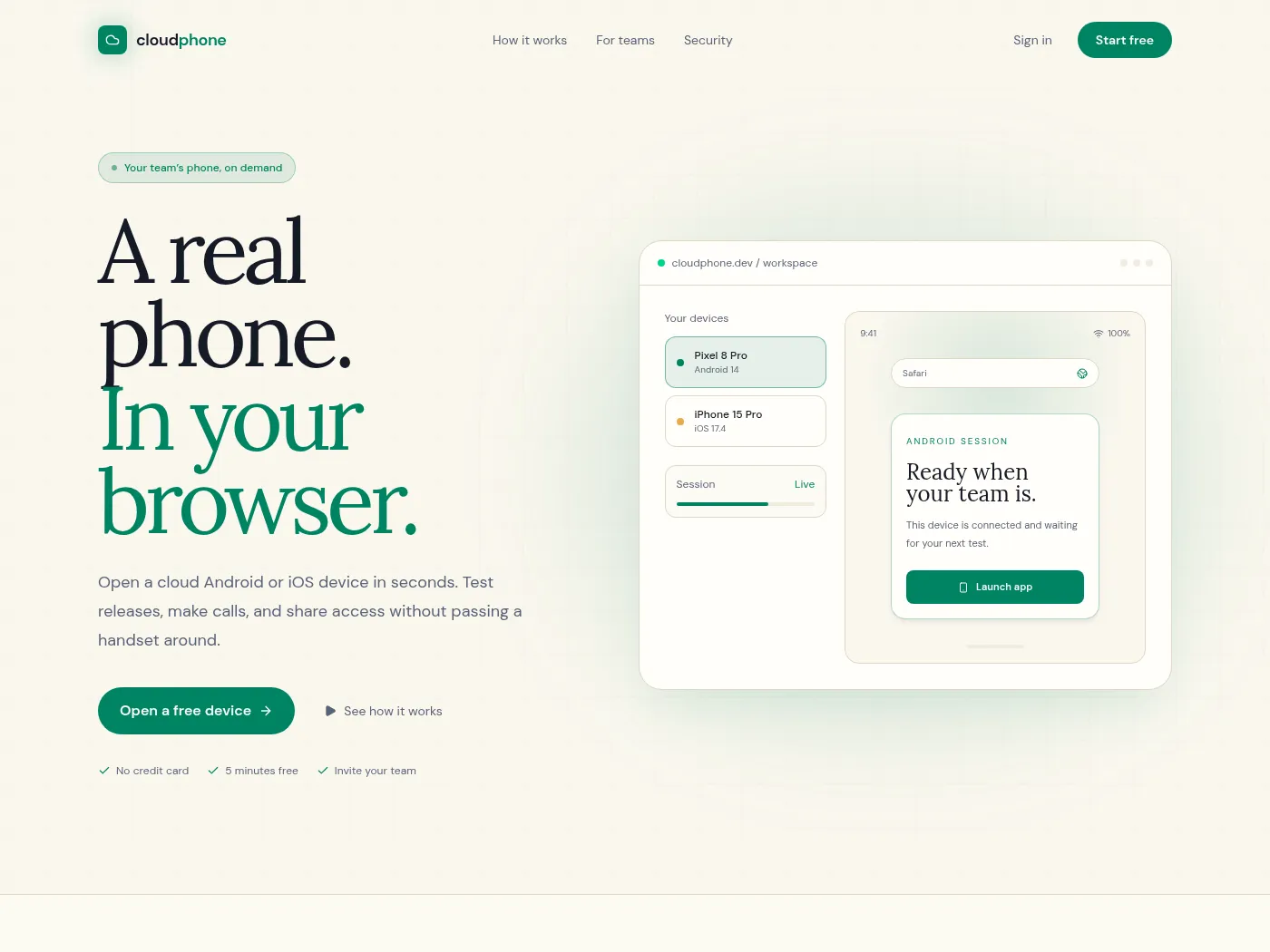 CloudPhone Web Access
