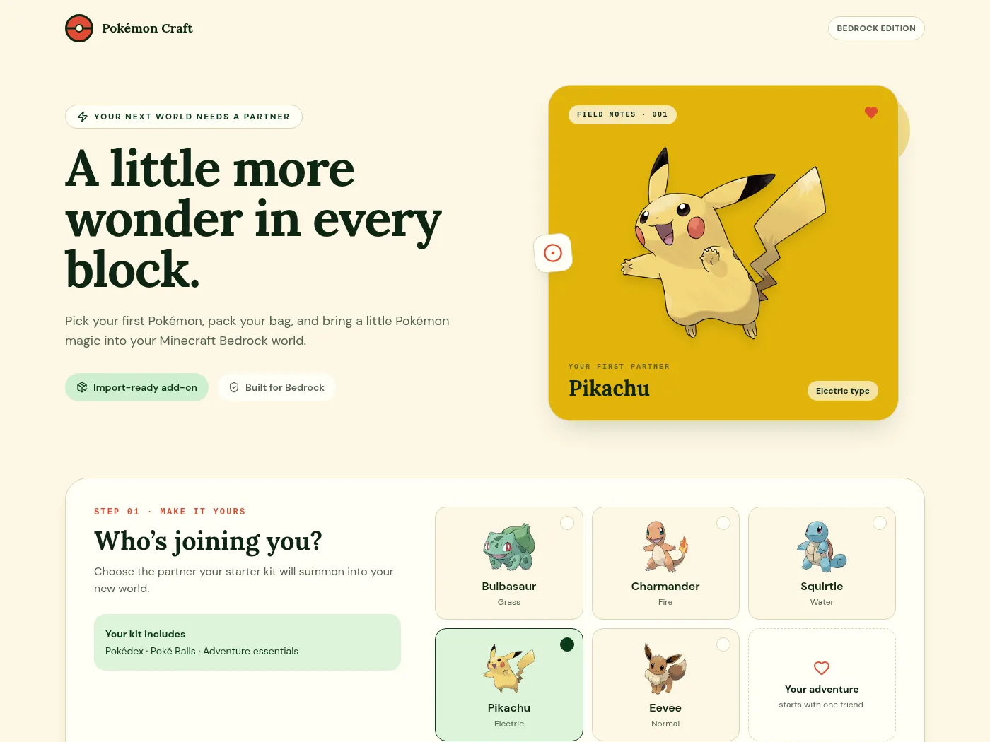 Pokémon Craft Addon