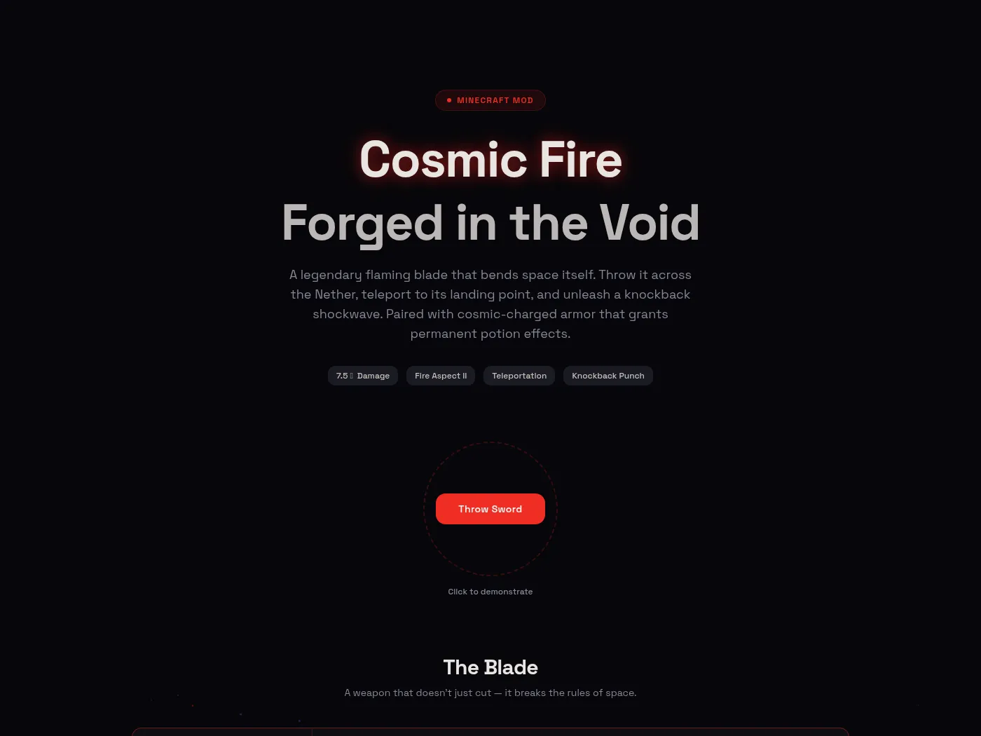 Cosmic Fire Minecraft Gear