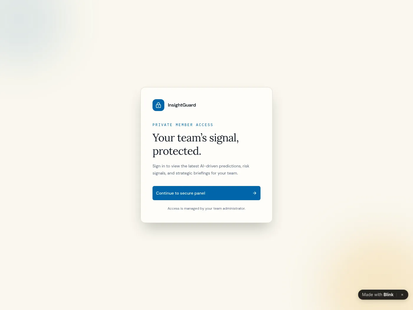 InsightGuard Access Panel