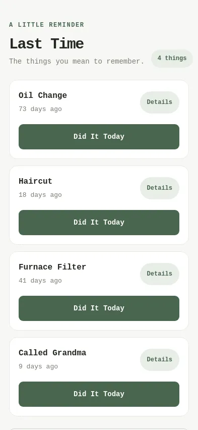 Last Time Tracker