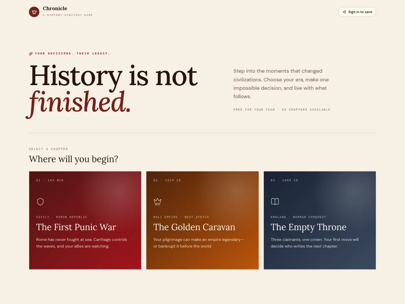 Epic History Game