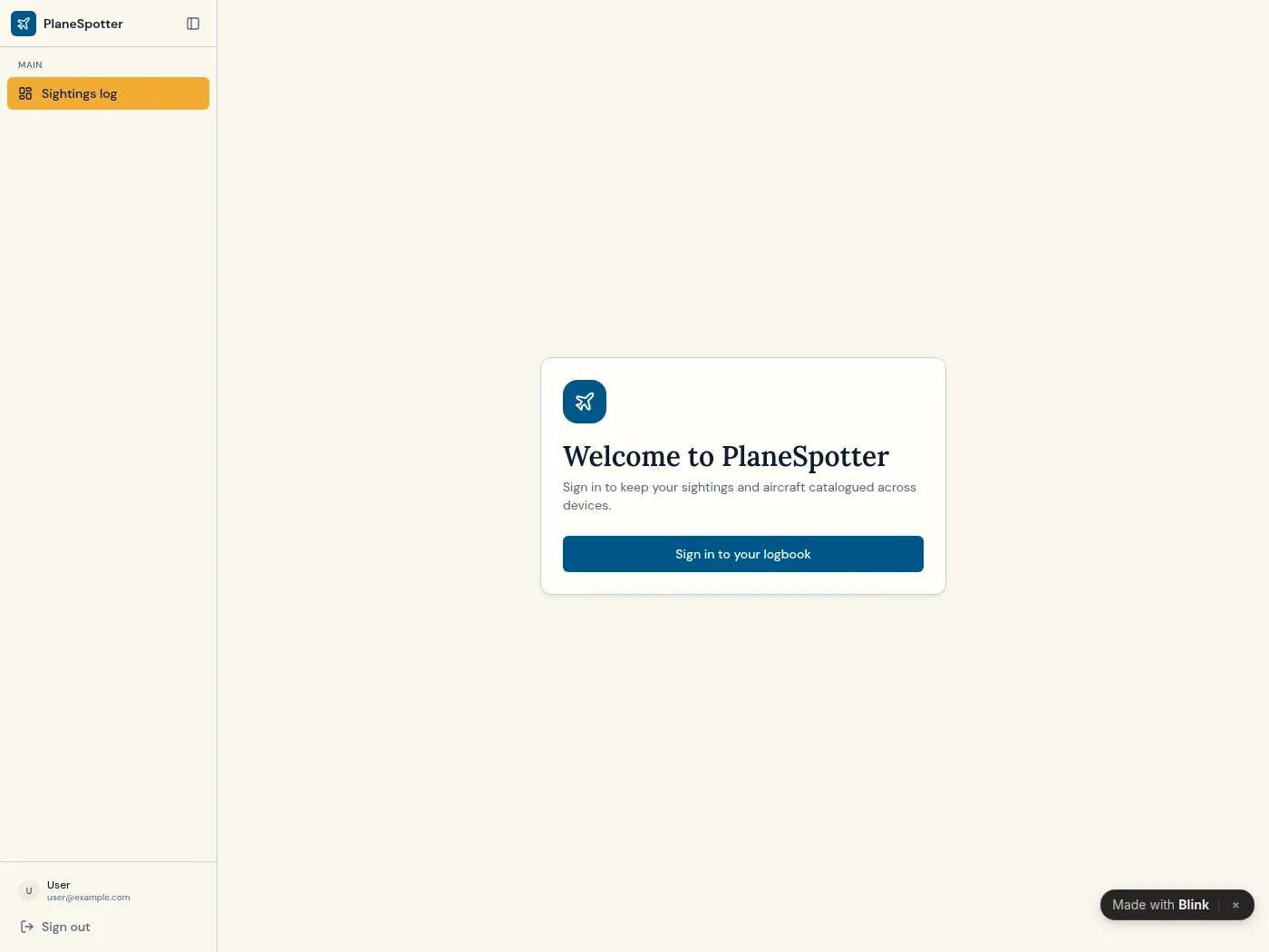 PlaneSpotter Logbook