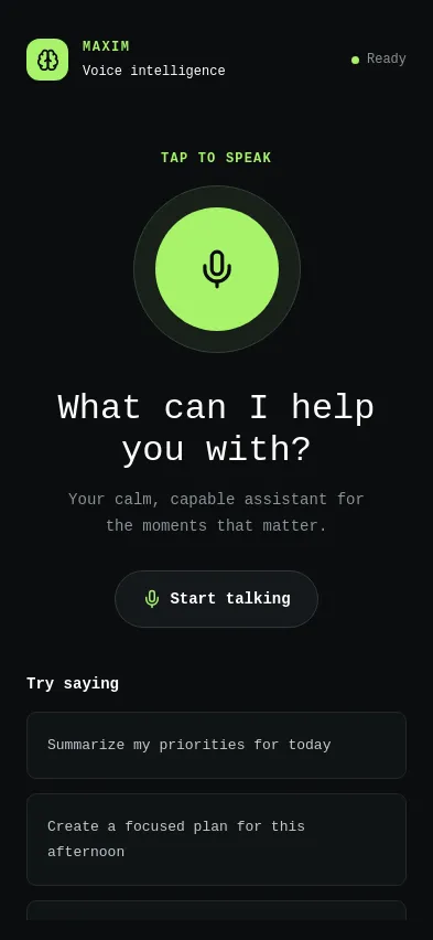 Maxim Voice AI Assistant