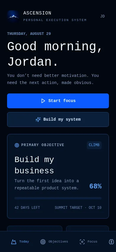 ASCENSION Personal Execution OS