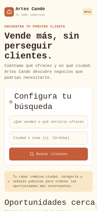 Artes Cando Client Finder