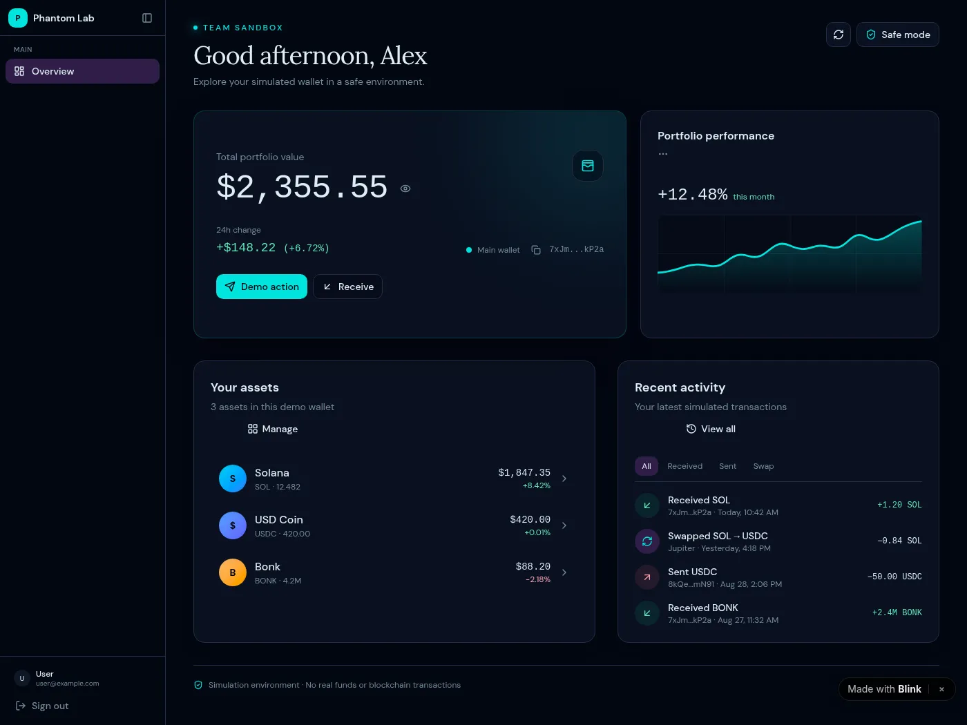 Phantom Wallet Simulator