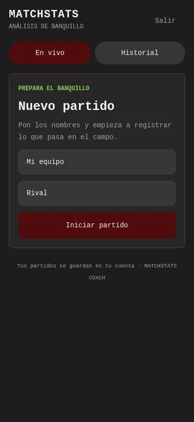 MatchStats Coach App