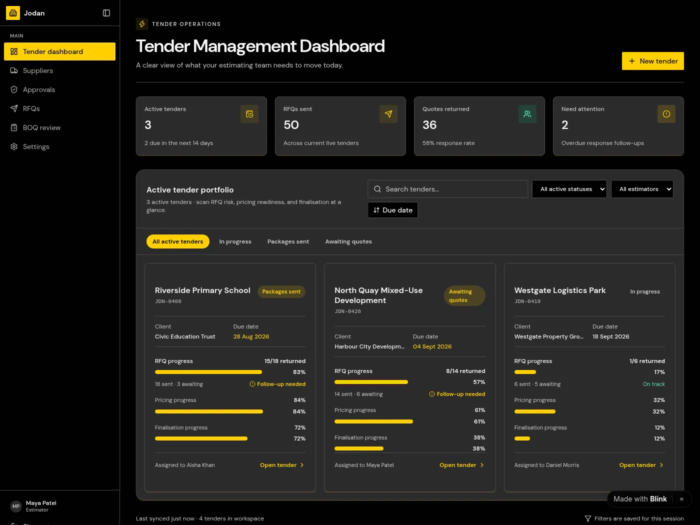 Jodan Tender Manager