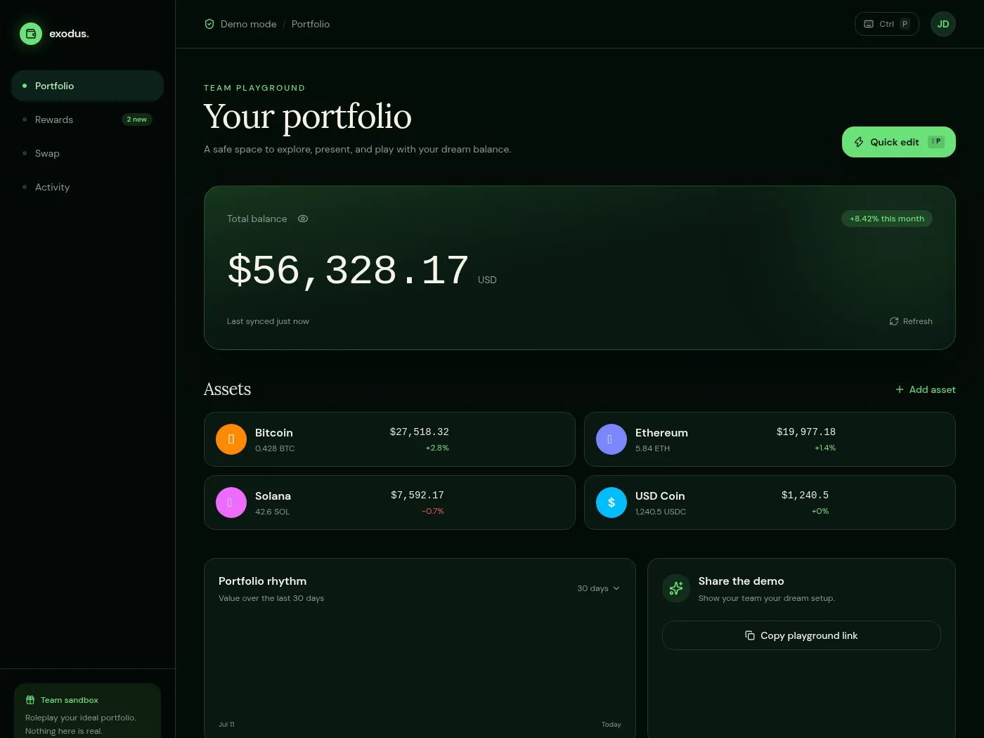Exodus Wallet Playground