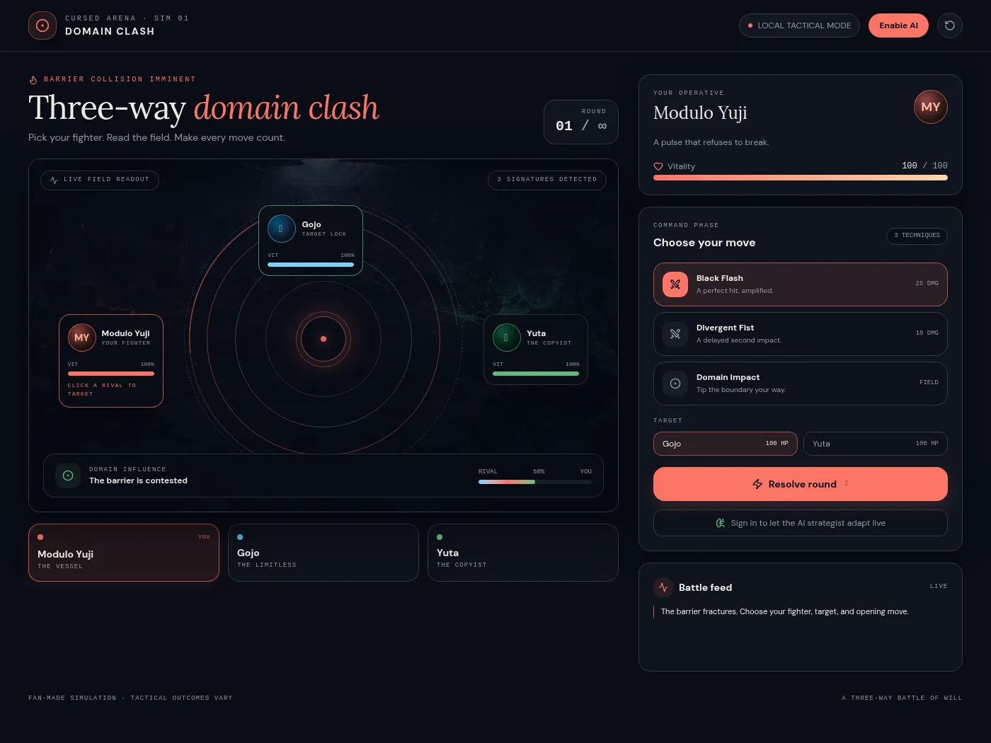 Domain Clash Simulator