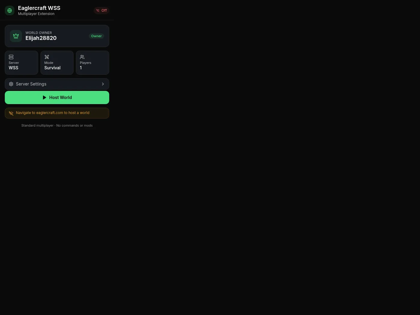Eaglercraft WSS Multiplayer Ext