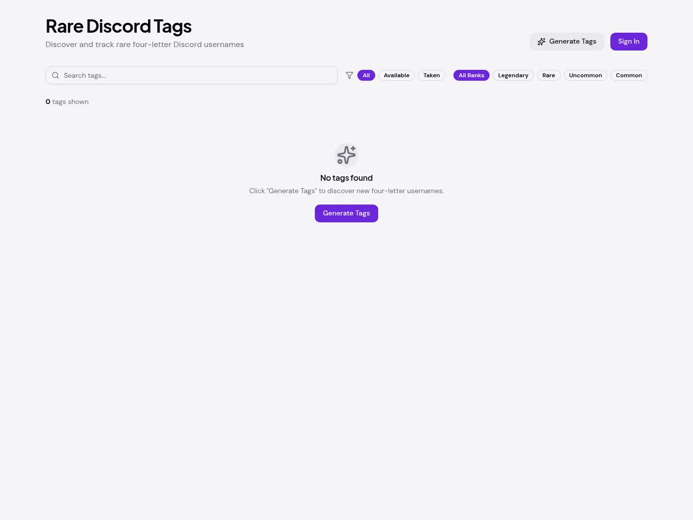 Rare Discord Tag Finder