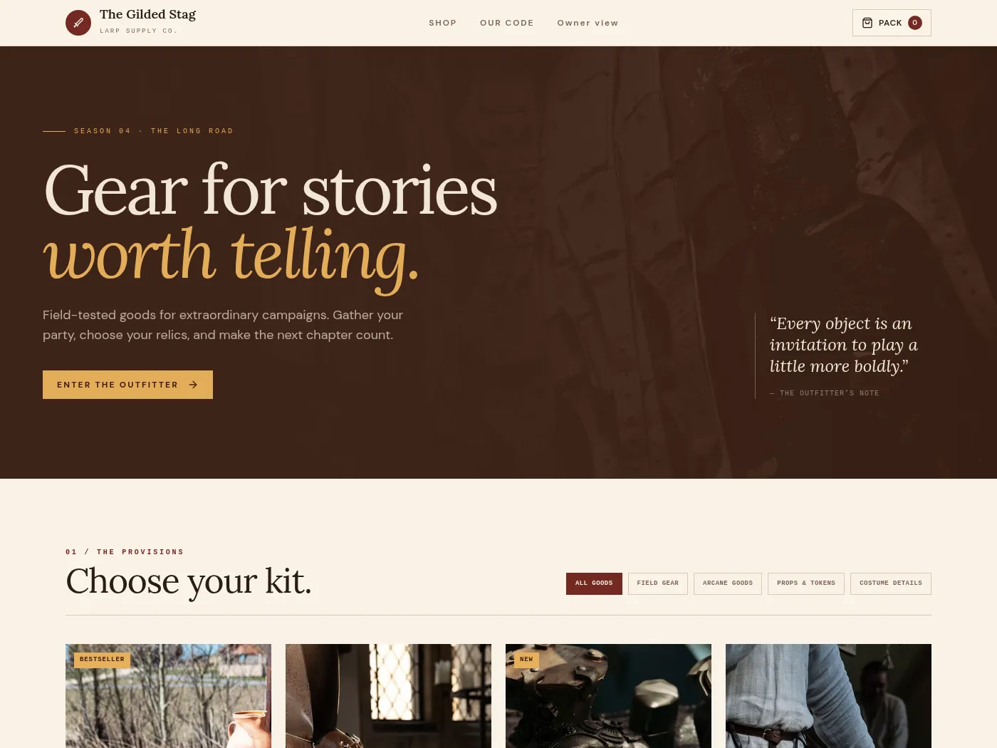 Simulated LARP Shopify