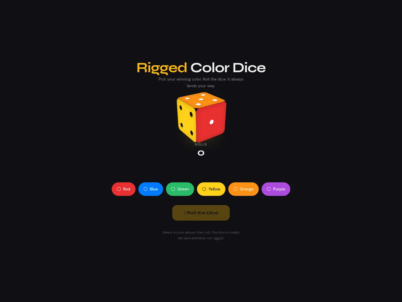 Rigged Color Dice