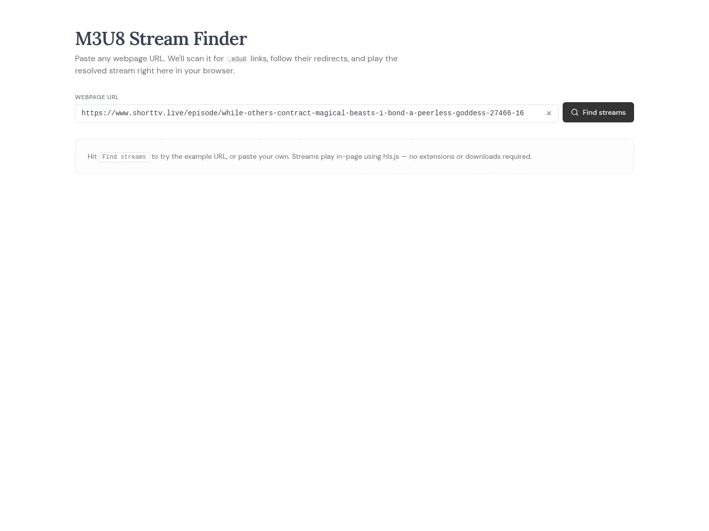M3U8 Stream Finder
