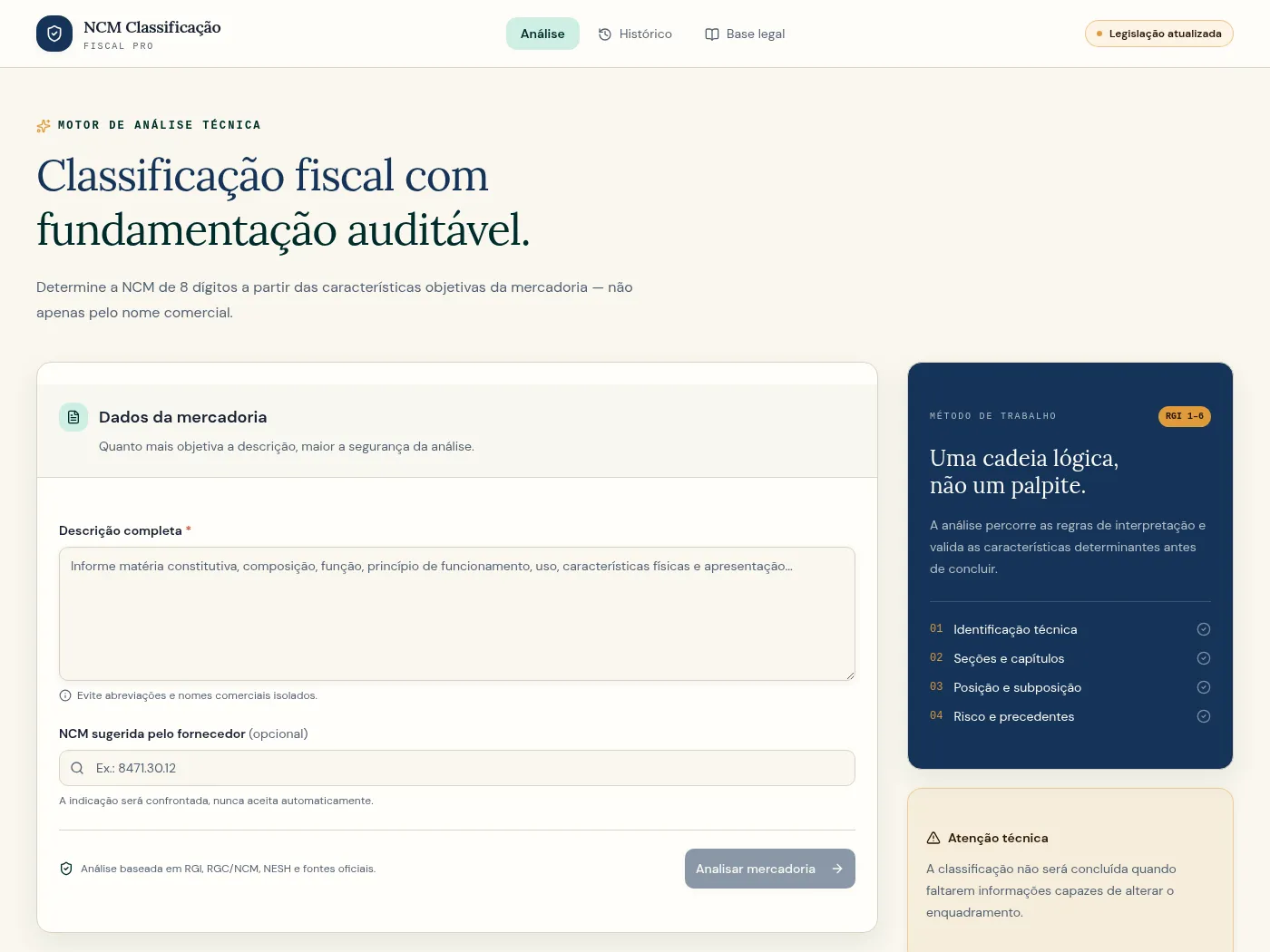 NCM Classificação Fiscal Pro
