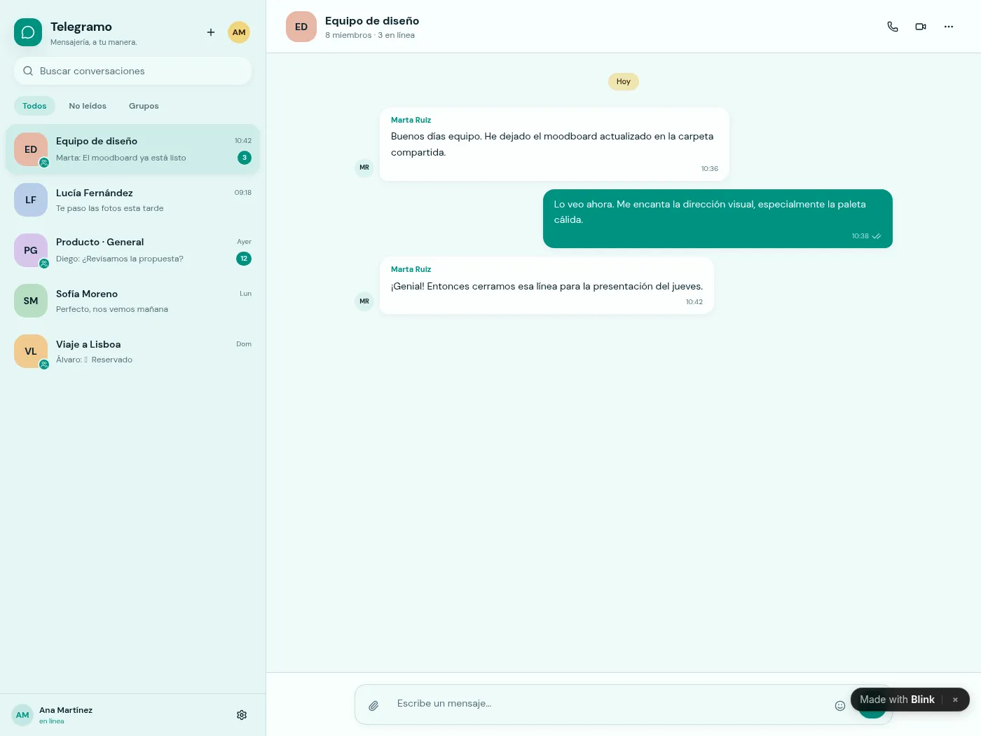Clon de Telegram App