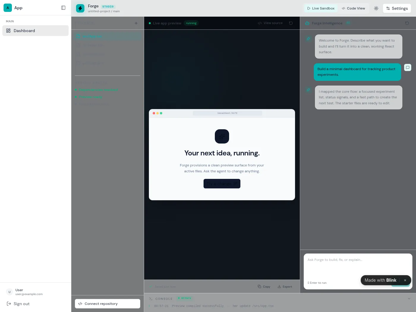 Blink.new AI Dev Studio