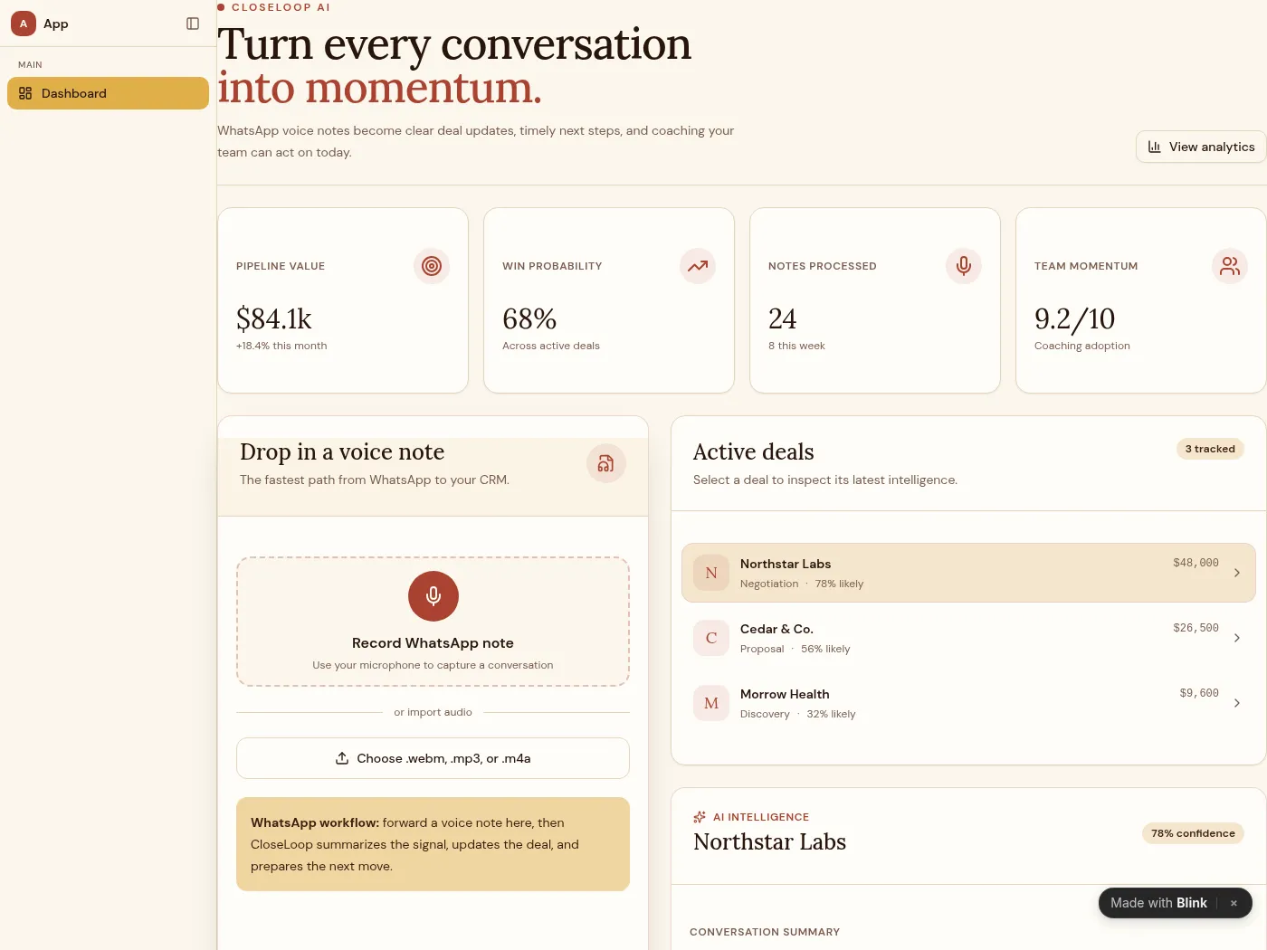 Sales Coach AI Dashboard