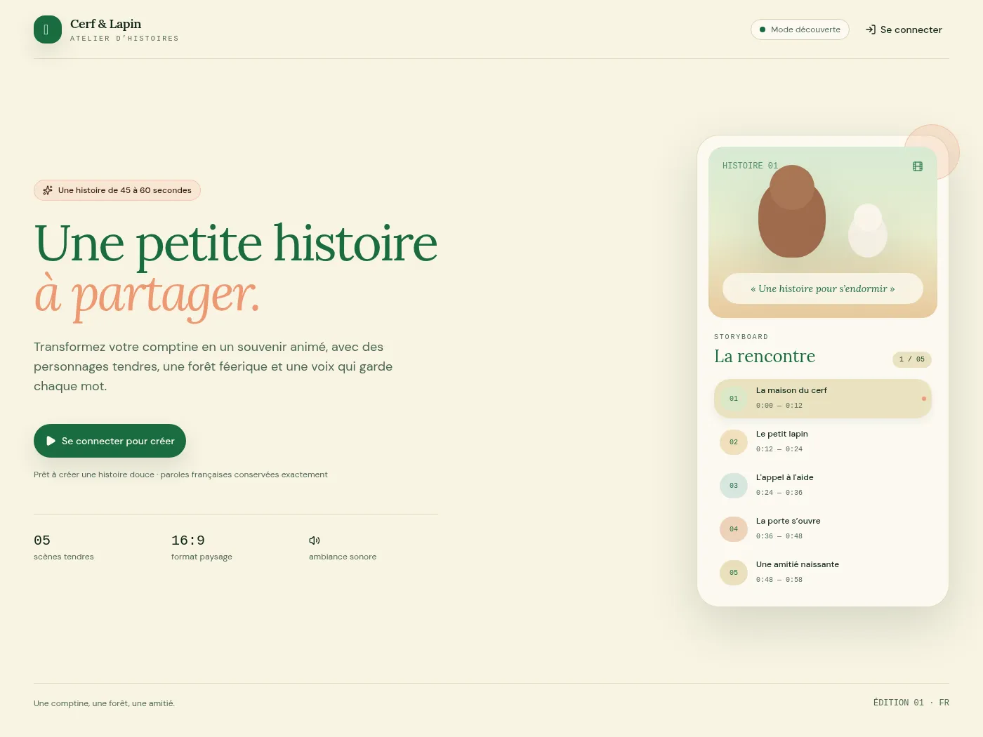 Cerf & Lapin: Histoire Animée