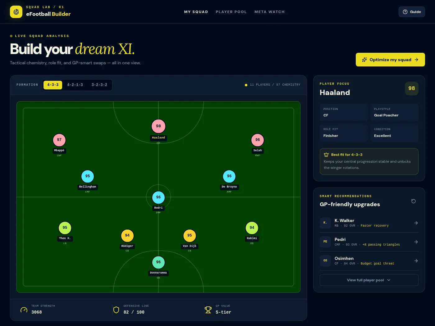 eFootball Squad Builder