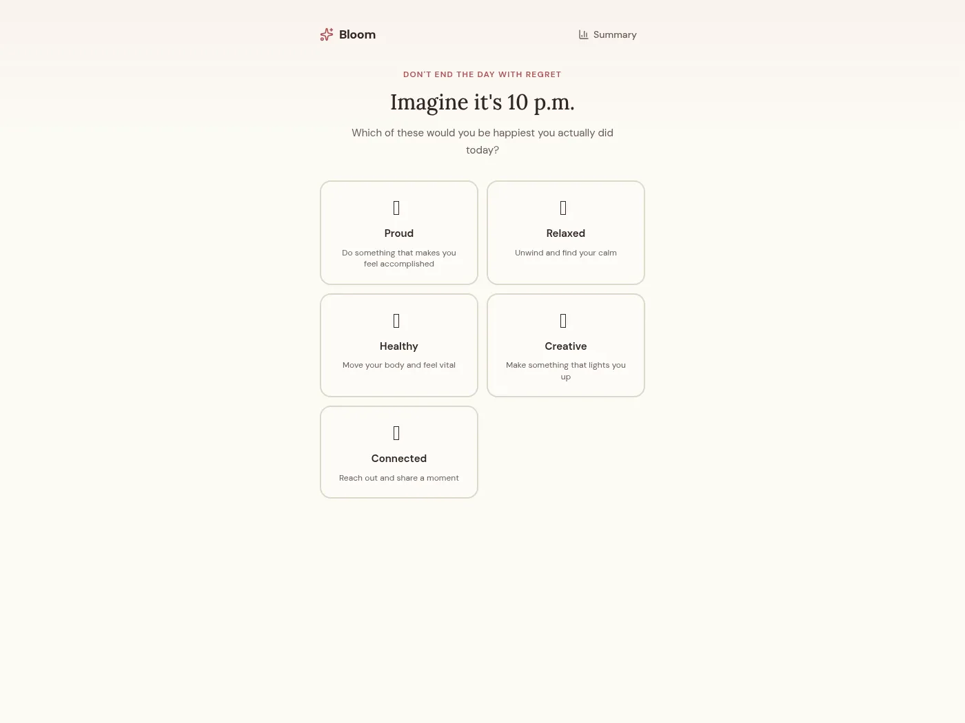 Bloom Regret-Free App
