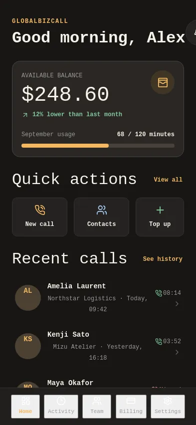 GlobalBizCall Mobile