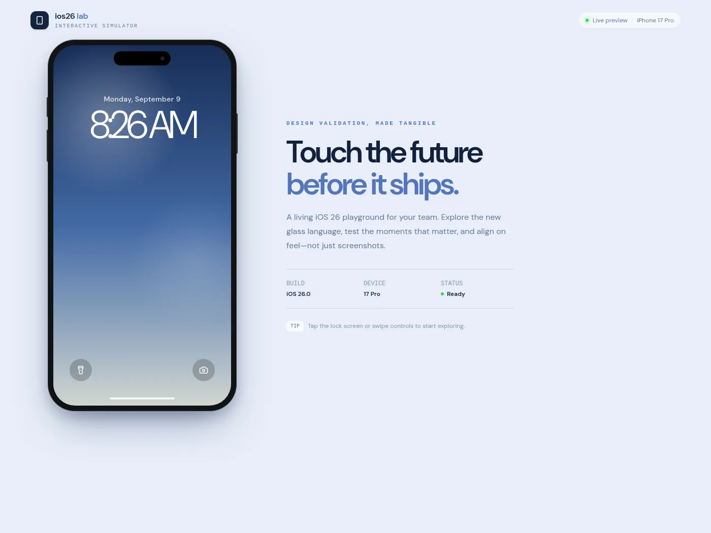 iOS 26 Interactive Simulator