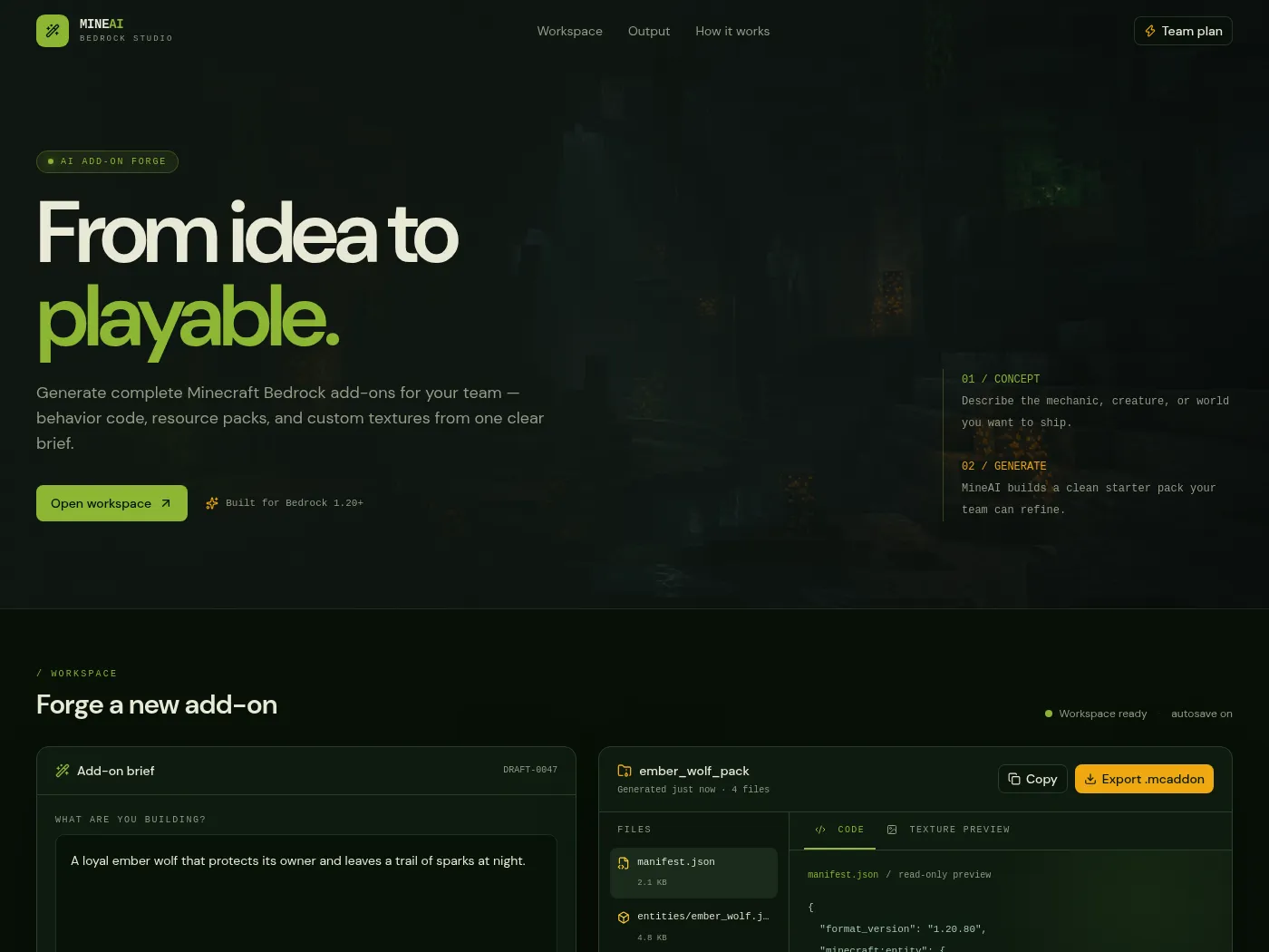 MineAI Add-On Generator