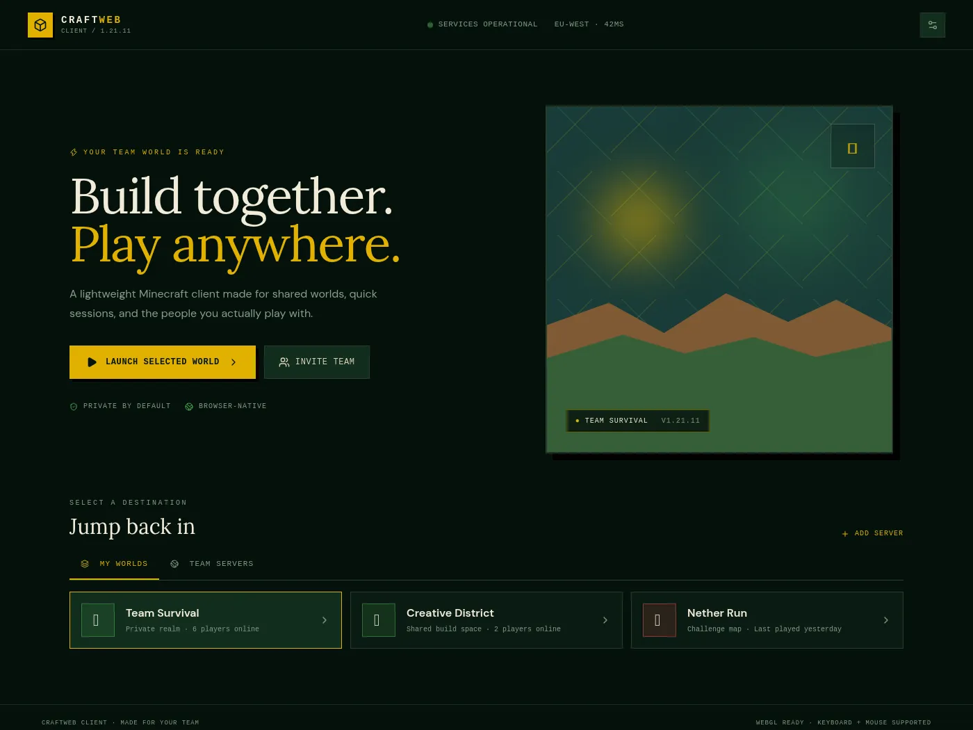 CraftWeb Client