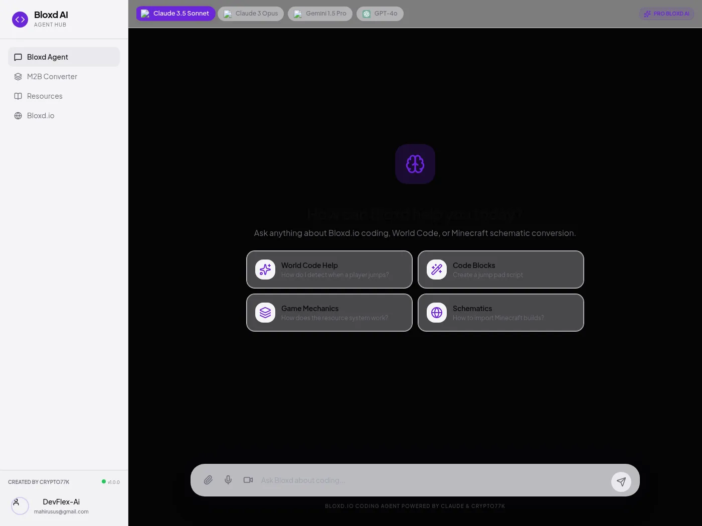 Bloxd AI Agent Hub (Remix)