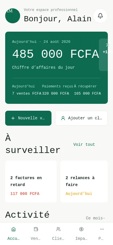 SaaS PME Cameroun Mobile