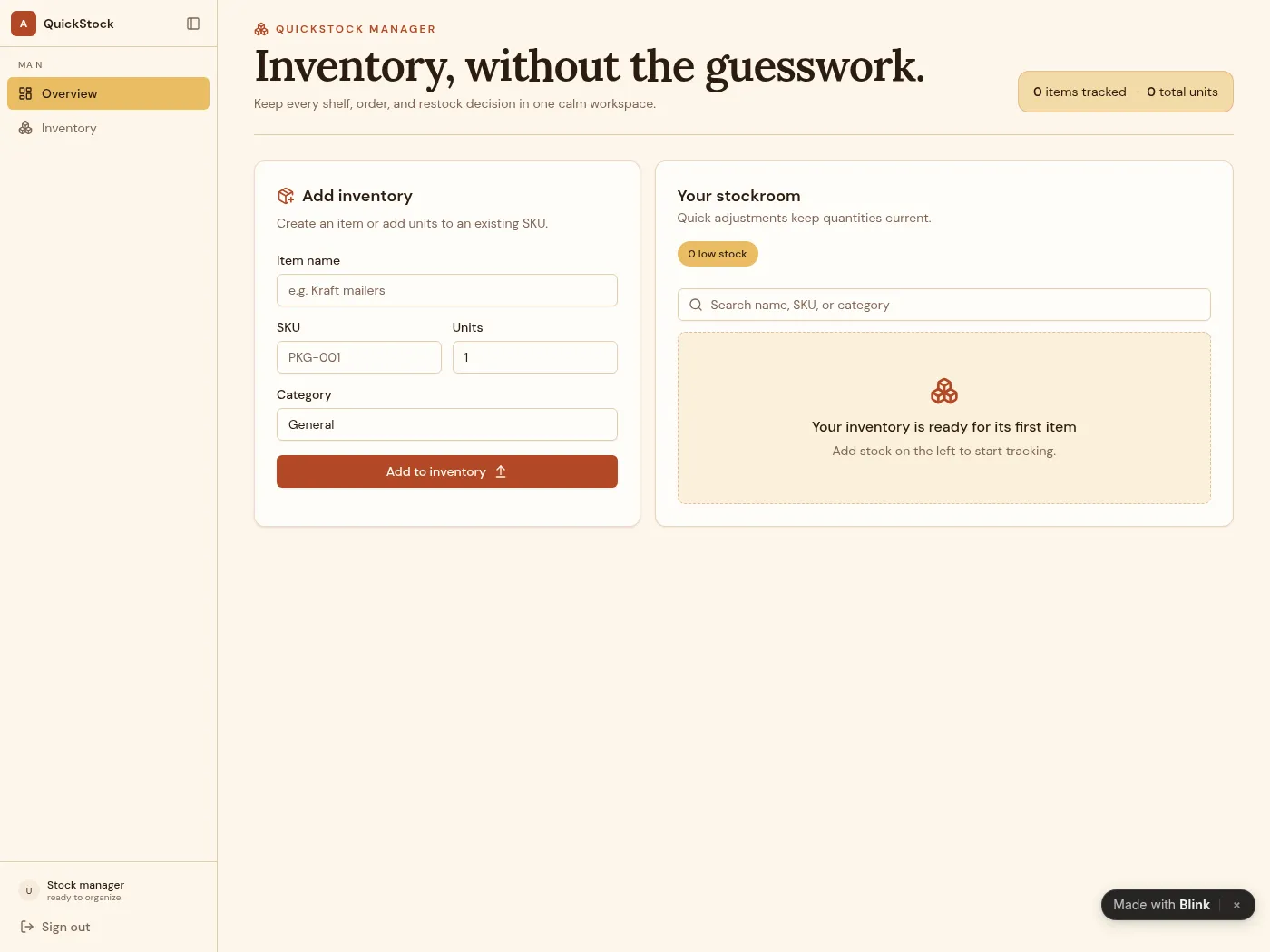 QuickStock Manager