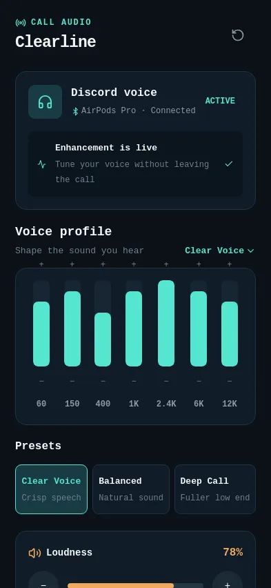 Discord Call Equalizer
