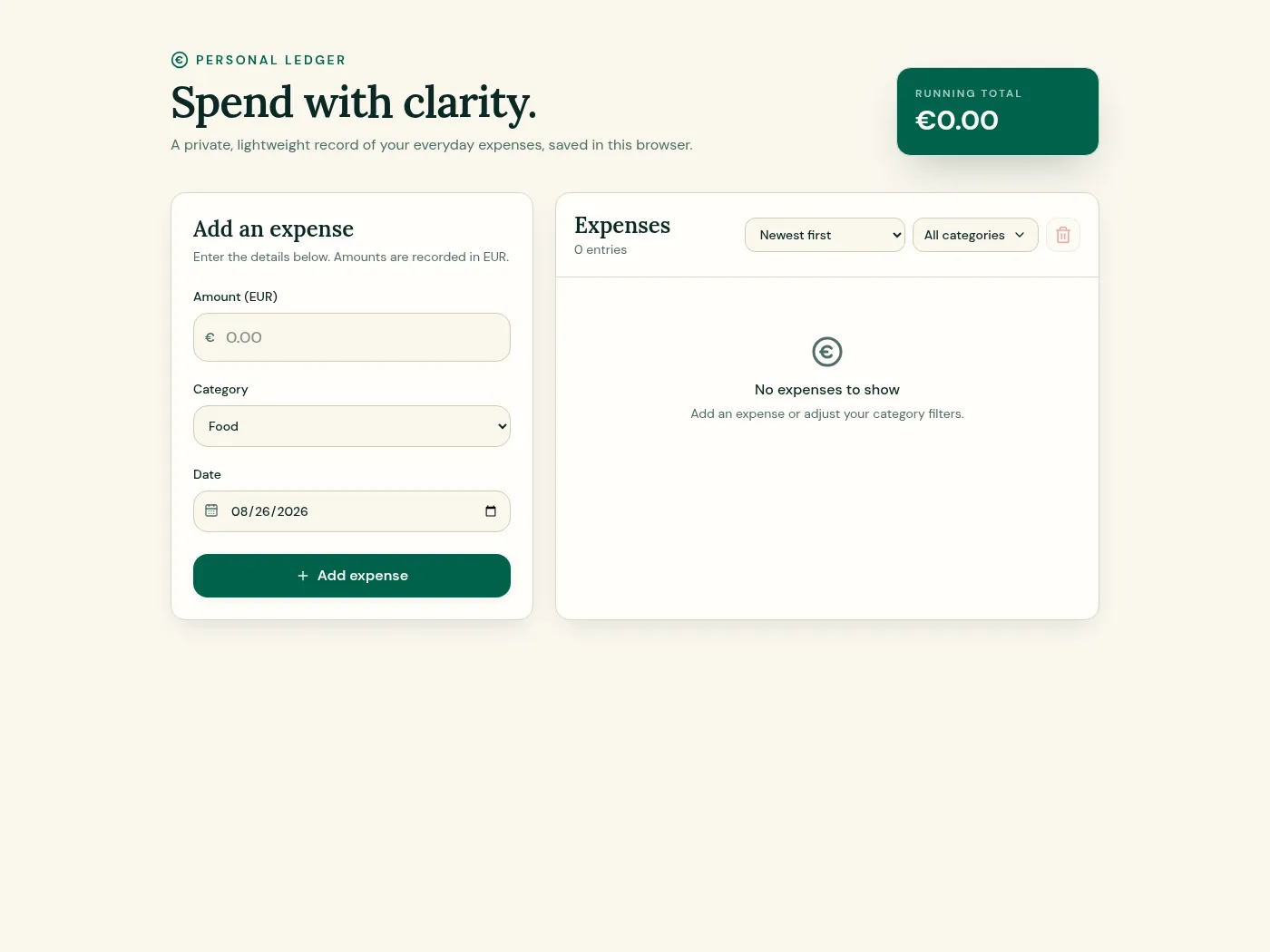 Euro Expense Tracker