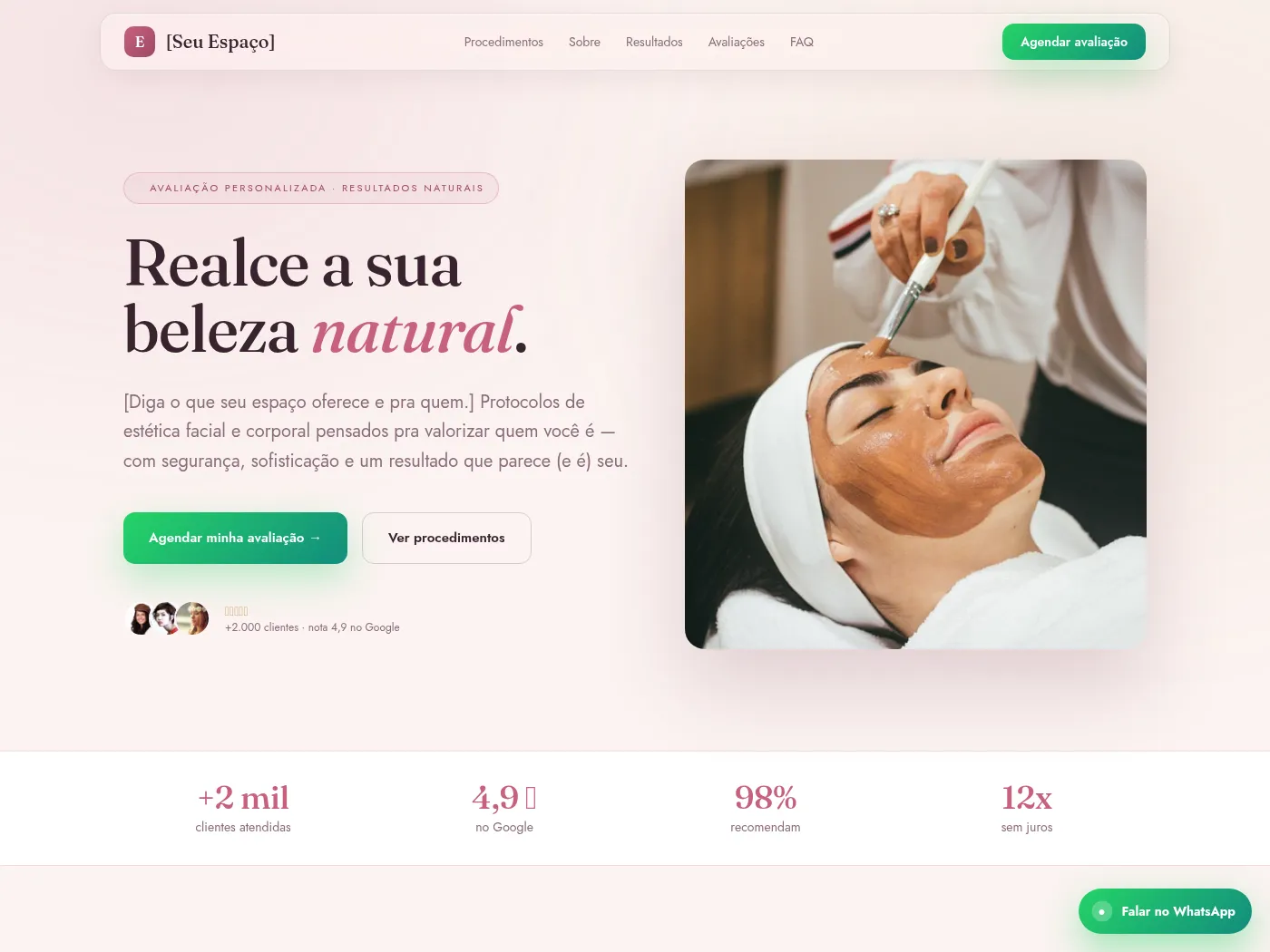 LP Clínica de Estética — TurboSaaS