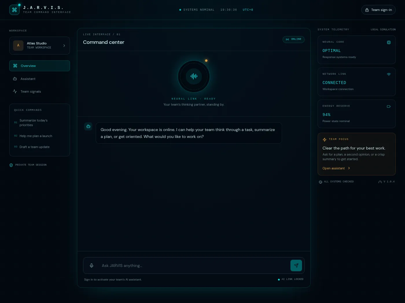 Jarvis HUD Assistant