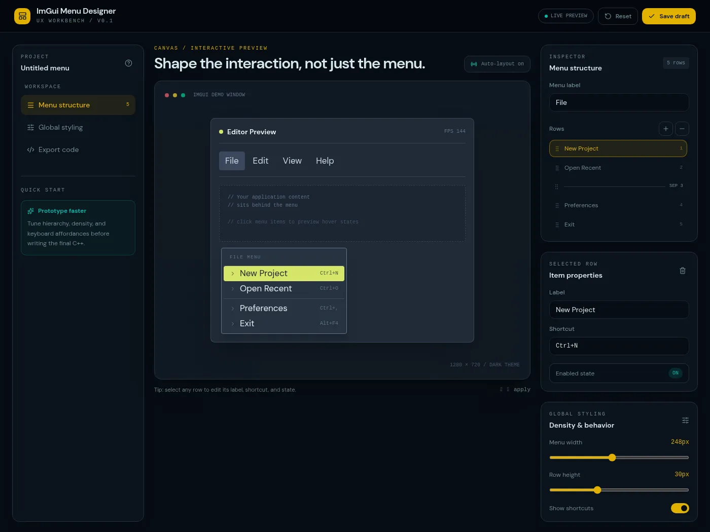 ImGui UX Designer